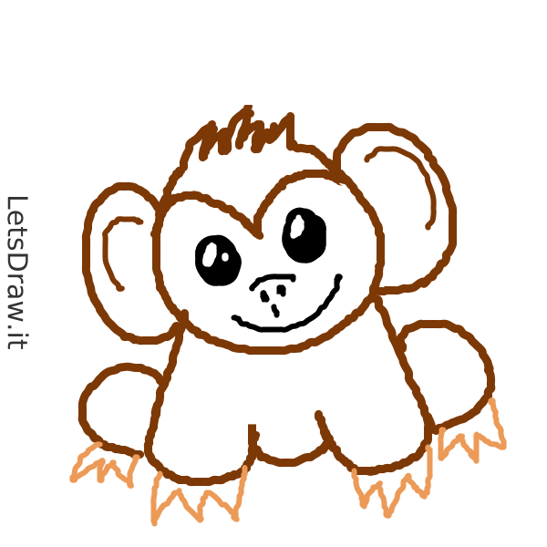 How to draw monkey / 8ezm1n851.png / LetsDrawIt