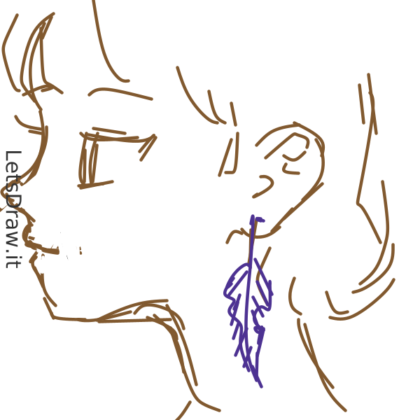 How to draw earring / LetsDrawIt