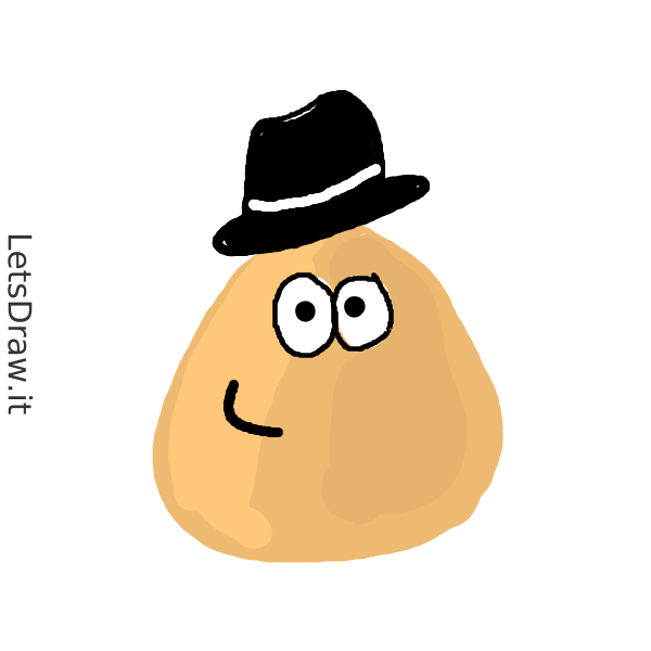How to draw Pou / 8h4r1ef5x.png / LetsDrawIt