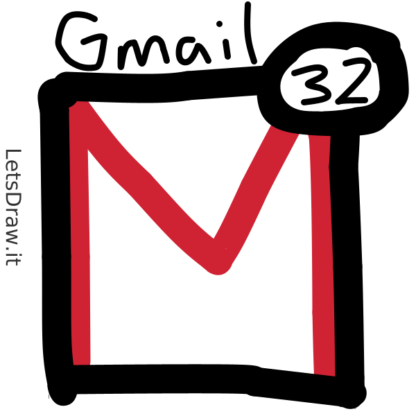 How to draw Gmail / 8iehrtgnu.png / LetsDrawIt