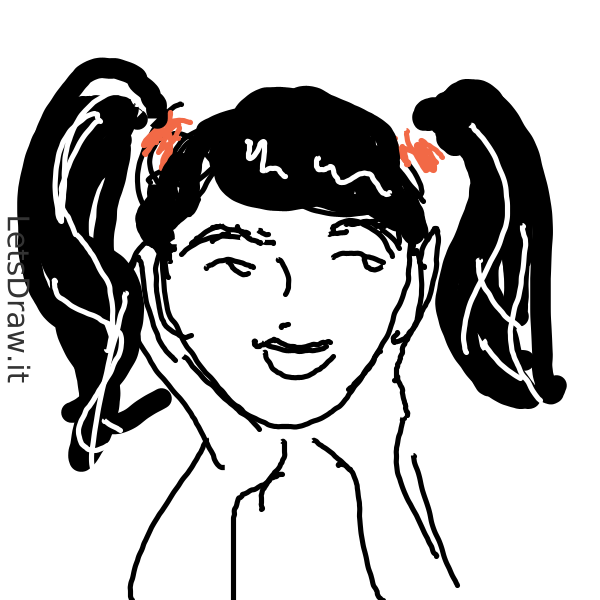 How to draw pigtails / LetsDrawIt