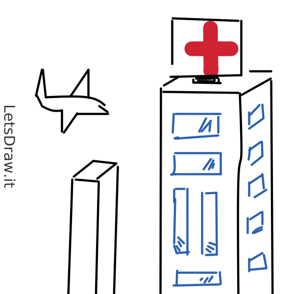 How to draw hospital / LetsDrawIt
