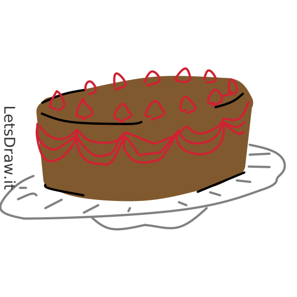How to draw chocolate cake / 8t1yb1upo.png / LetsDrawIt