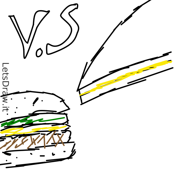 How to draw Burger and sandwich / 8x3nnpn8r.png / LetsDrawIt