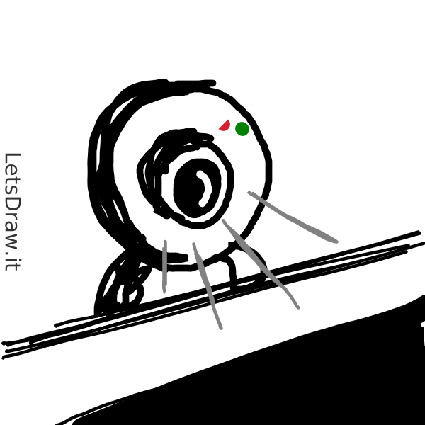 How to draw web camera / 931euf19a.png / LetsDrawIt