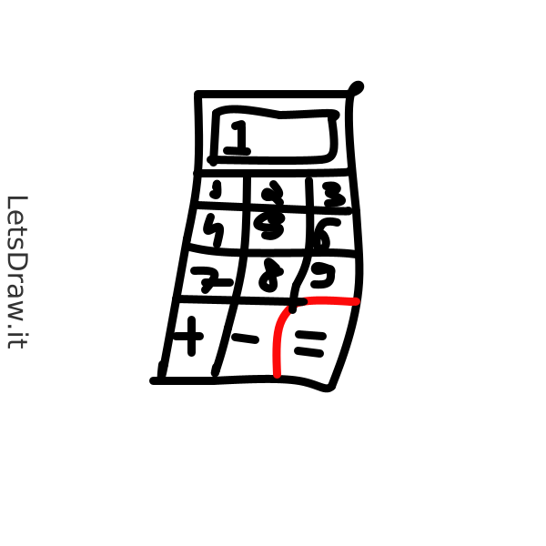 How to draw calculator / 9694cueby.png / LetsDrawIt