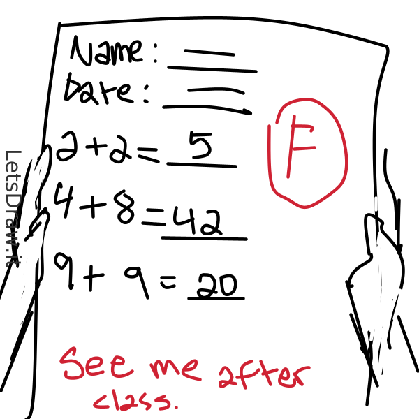 How to draw written test / 9acqsqai.png / LetsDrawIt