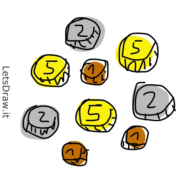 How to draw coins / 9r8je3gwx.png / LetsDrawIt