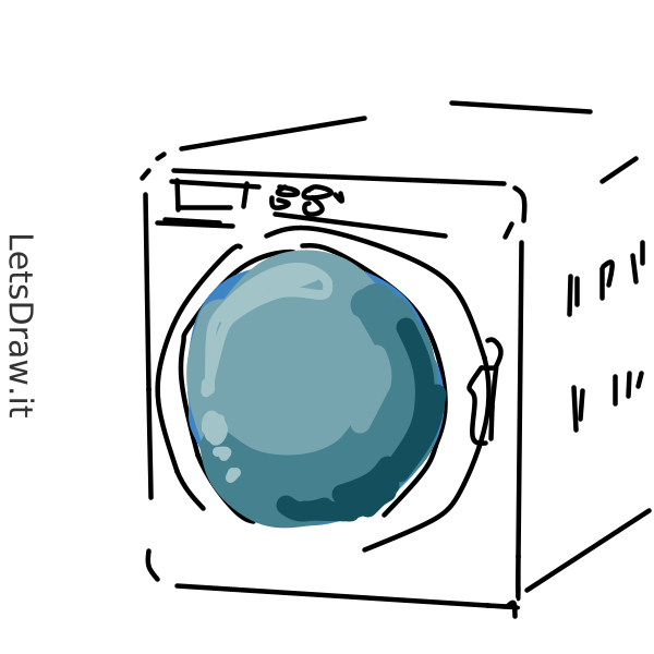 How to draw washing machine / 9uhwfhea3.png / LetsDrawIt