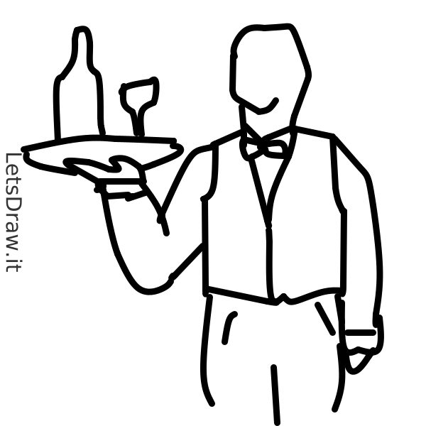 How to draw waiter / 9xucnsy3e.png / LetsDrawIt