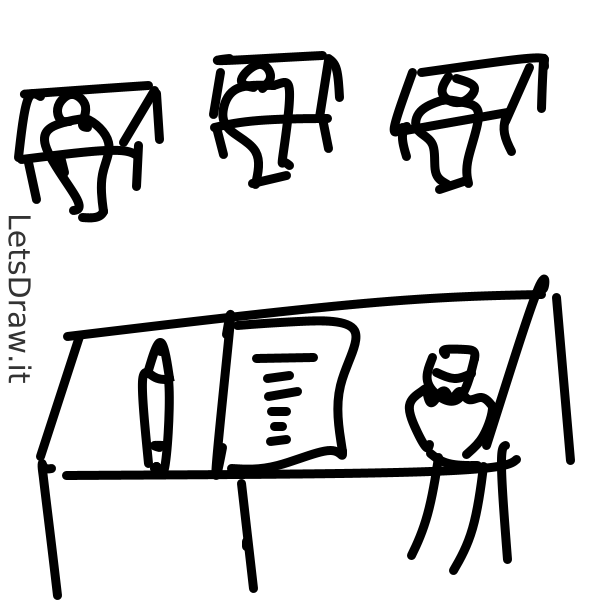 How to draw written test / a3mwbfj4d.png / LetsDrawIt