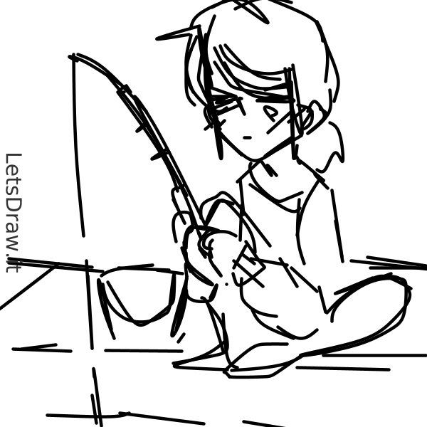 How to draw fishing / acmae4iwa.png / LetsDrawIt