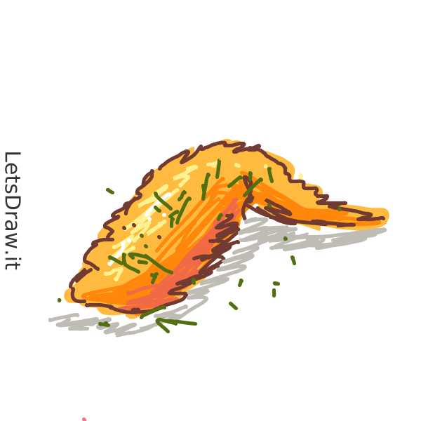 How to draw chicken wing / ah1zey46m.png / LetsDrawIt