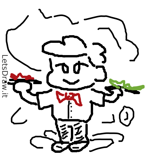 How to draw waiter / ajt4qb1he.png / LetsDrawIt