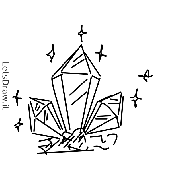 How to draw crystal / akomsah8.png / LetsDrawIt