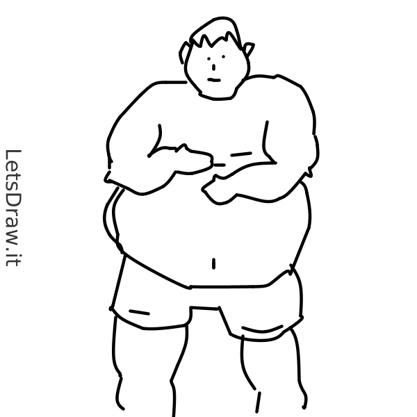 How to draw fat man / am3acawni.png / LetsDrawIt