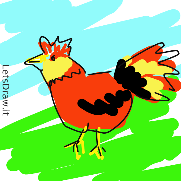 How to draw hen / amthpuz4g.png / LetsDrawIt
