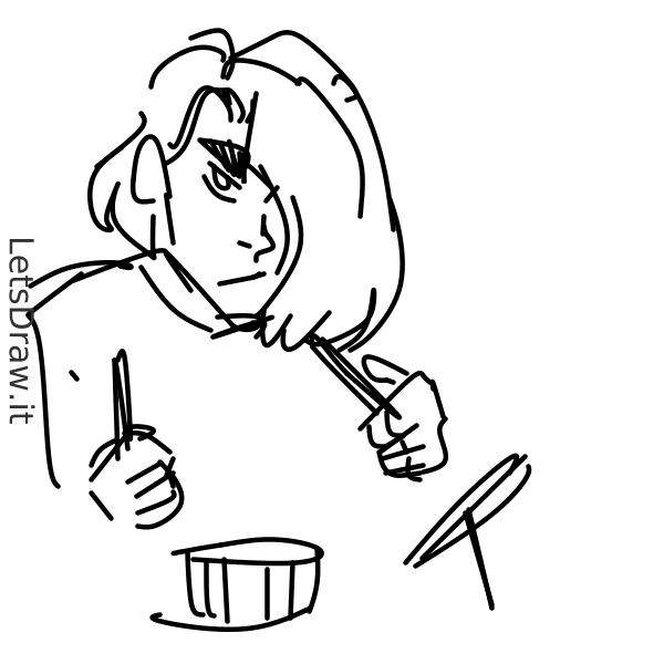How to draw drummer / asnmnaxey.png / LetsDrawIt