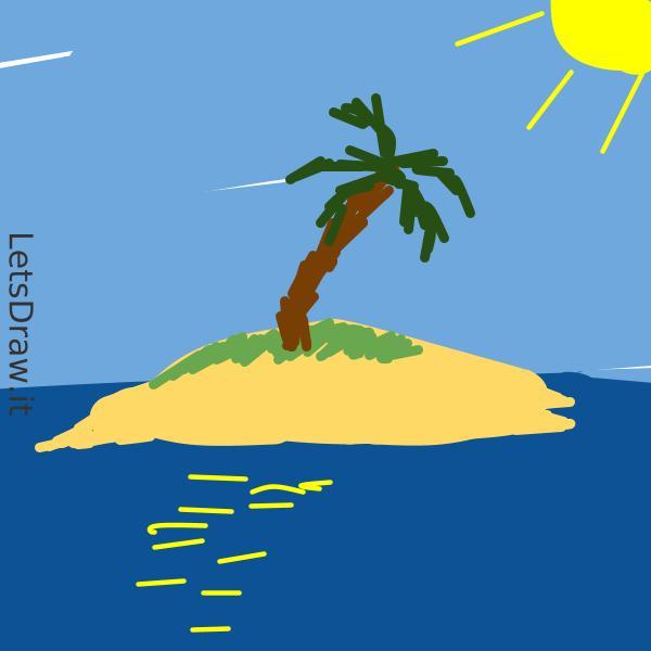 How to draw deserted island / au5be8r7r.png / LetsDrawIt