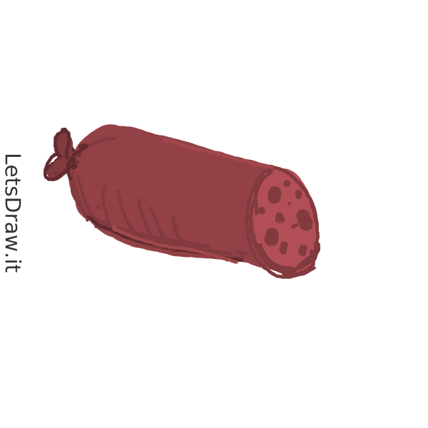 How to draw salami / b3w118itk.png / LetsDrawIt