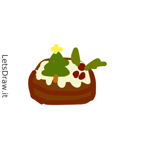 How to draw Christmas cake / b6arcnt4j.png / LetsDrawIt
