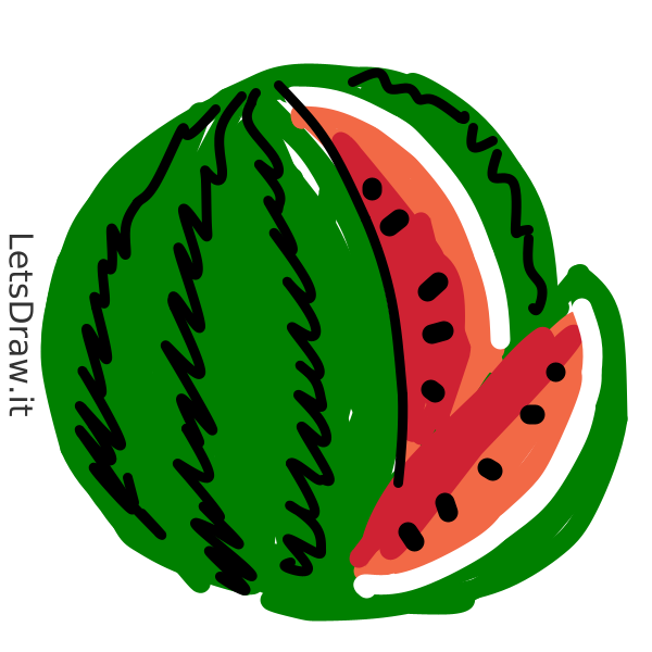 How to draw watermelon / Learn to draw from other LetsdrawIt players