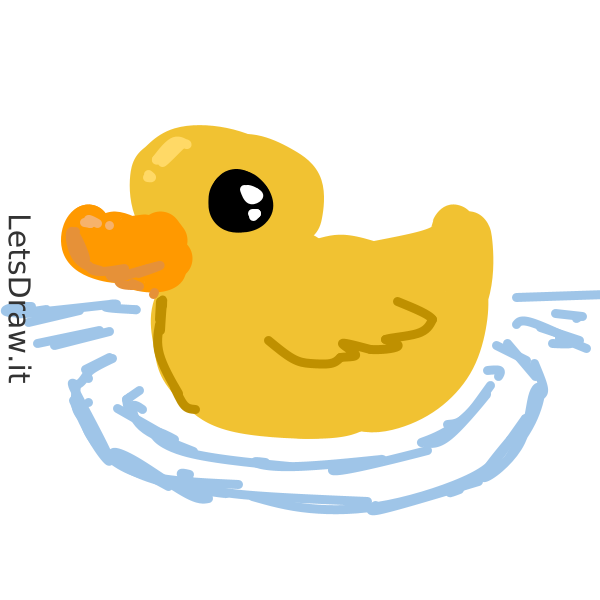 How to draw rubber duck / LetsDrawIt