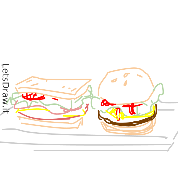 How to draw Burger and sandwich / bg8efehcy.png / LetsDrawIt