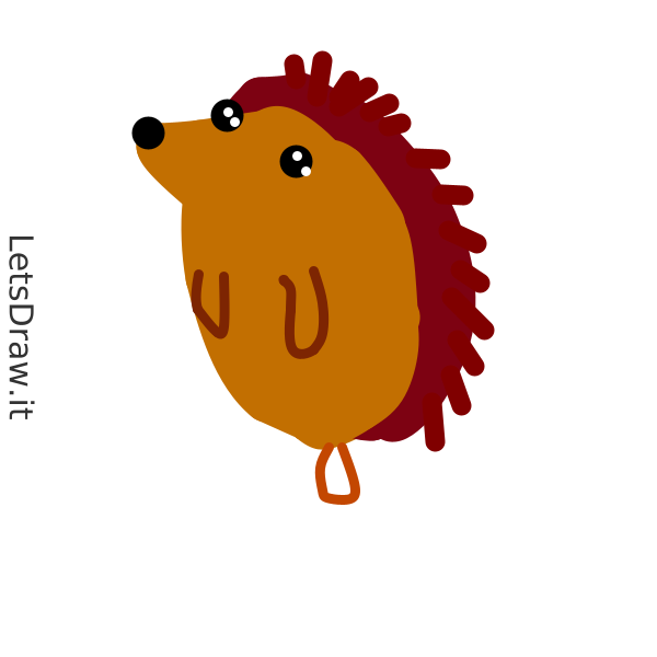 How to draw hedgehog / LetsDrawIt