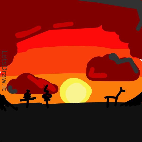 How to draw sunset / bi39j497i.png / LetsDrawIt