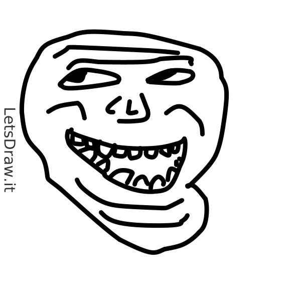 How to draw troll face / bn8eehowc.png / LetsDrawIt
