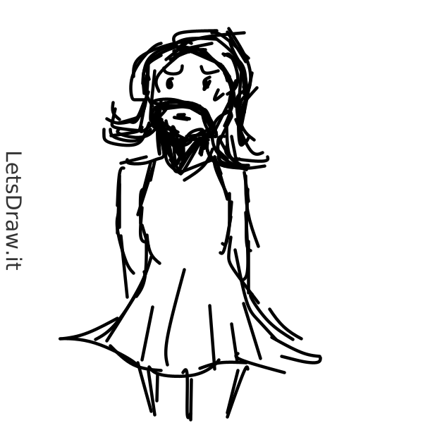 How to draw bearded lady / brgrcniir.png / LetsDrawIt