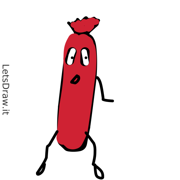 How to draw sausage / bufu9k75.png / LetsDrawIt
