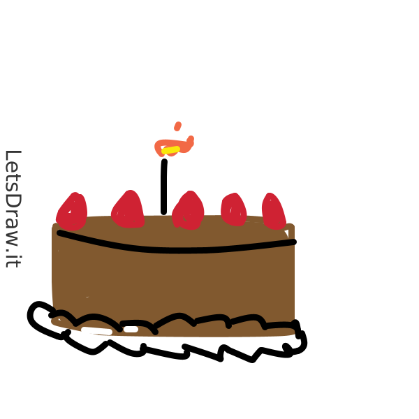 How to draw chocolate cake / by8gfbkwx.png / LetsDrawIt