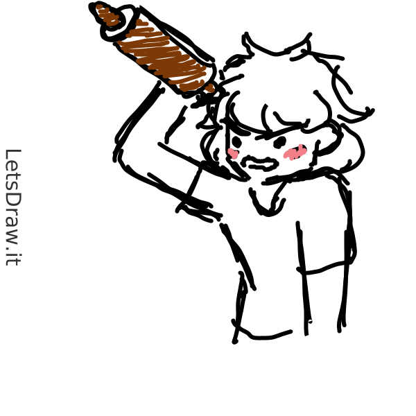 How to draw rolling pin / cde3qmso1.png / LetsDrawIt