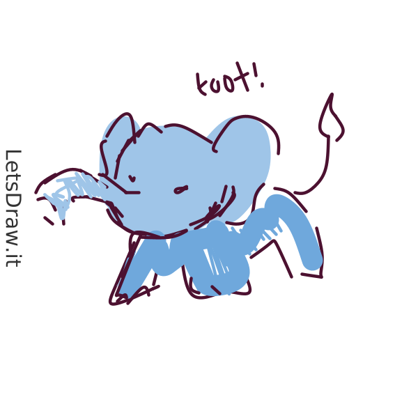 How to draw elephant / cjrigybye.png / LetsDrawIt