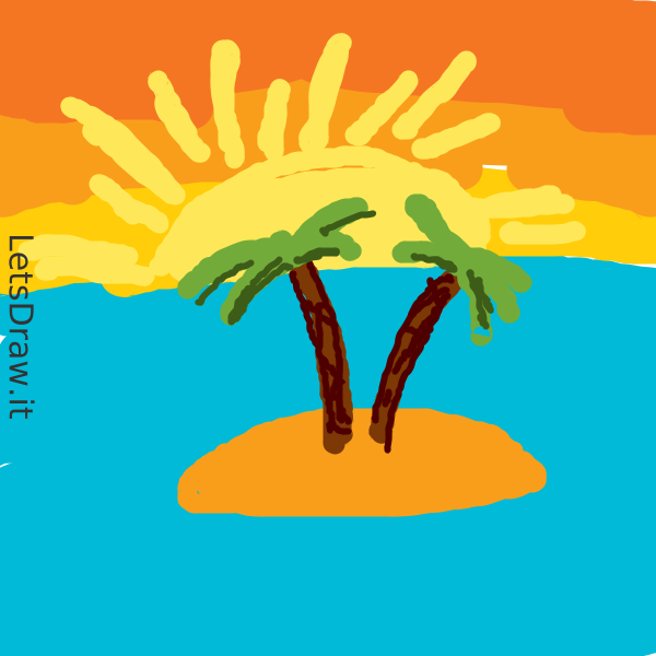 How to draw deserted island / cxtotca7e.png / LetsDrawIt