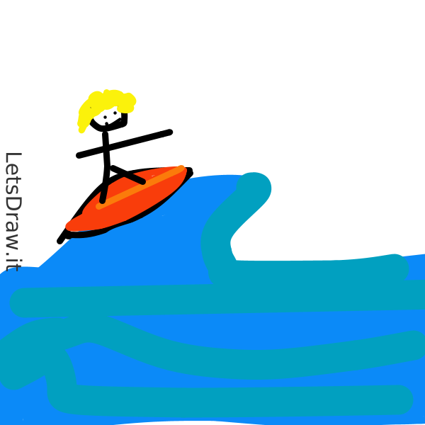 How to draw Surfing / d1i7m66fs.png / LetsDrawIt