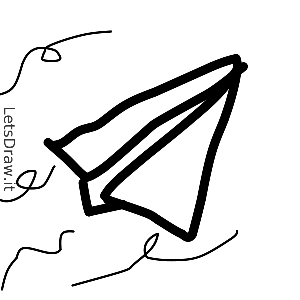 How to draw paper airplane / d584ezeht.png / LetsDrawIt