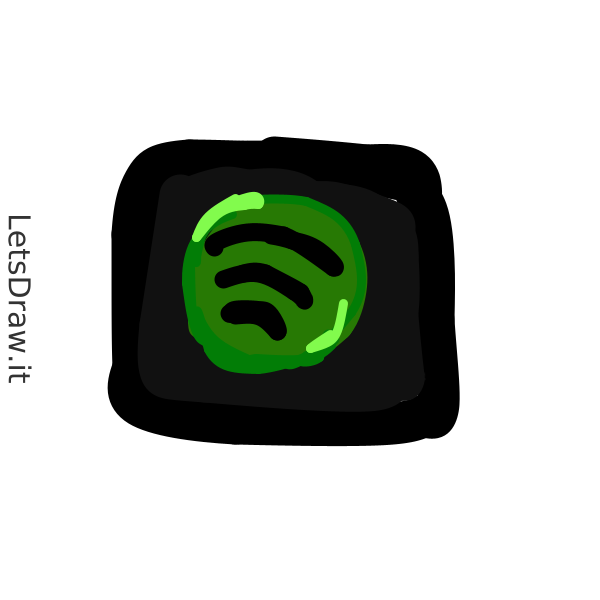 How to draw Spotify / d5ujmec96.png / LetsDrawIt