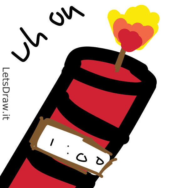 How to draw dynamite / d741nxteq.png / LetsDrawIt