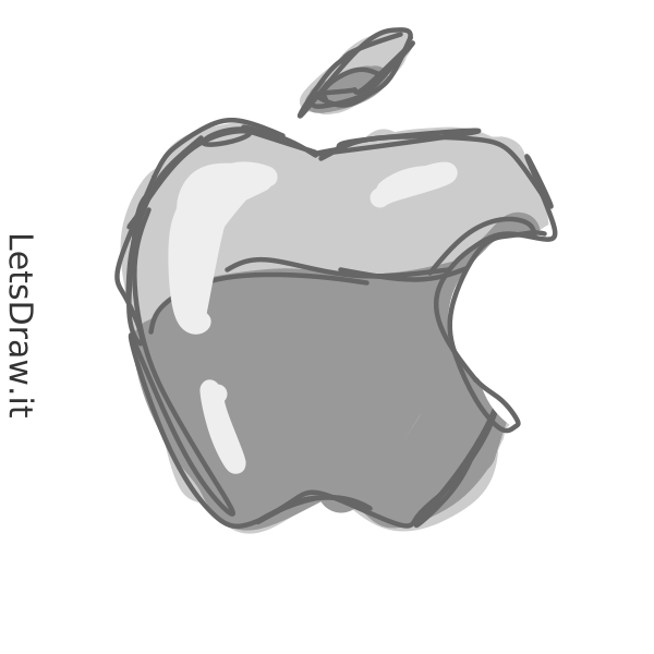 How to draw Apple logo / d9f8fph3q.png / LetsDrawIt