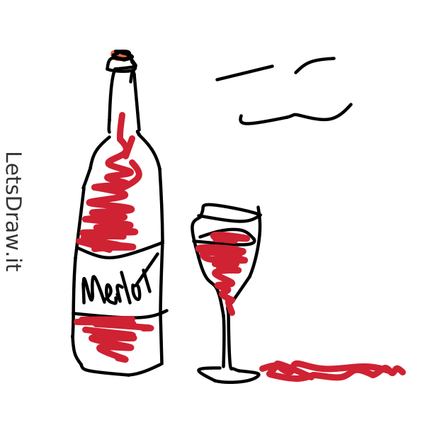 How to draw wine / de1bbisng.png / LetsDrawIt