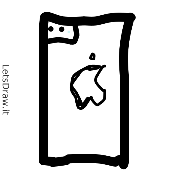 How to draw Iphone Apple / dkddm34dm.png / LetsDrawIt