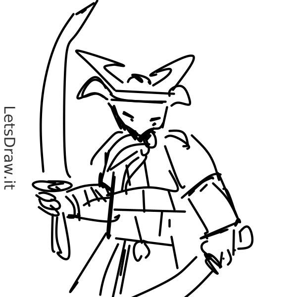 How to draw Samurai / dpozbnfah.png / LetsDrawIt