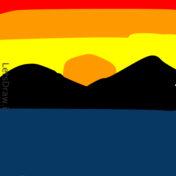 How to draw sunset / duo1ekj67.png / LetsDrawIt