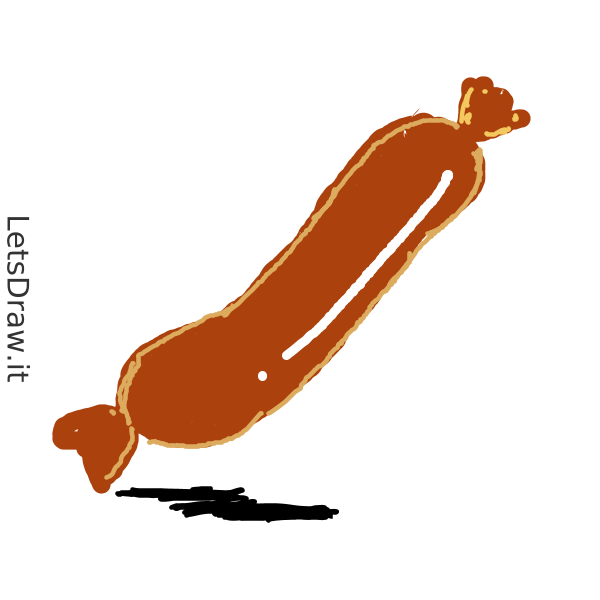 How to draw sausage / dusidcmk1.png / LetsDrawIt