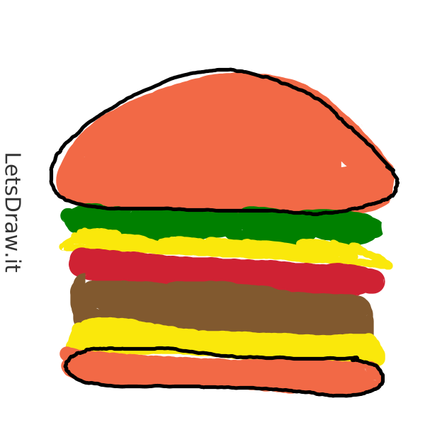 How to draw hamburger / LetsDrawIt