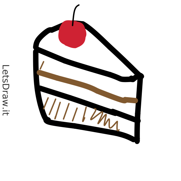 How to draw chocolate cake / ehixnecze.png / LetsDrawIt