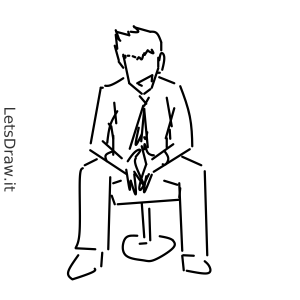 How to draw Sitting man / eiibj5jqw.png / LetsDrawIt